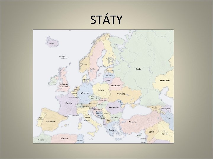 EVROPA MAPA STTY ZKLADN INFORMACE 2 nejmen svtadl