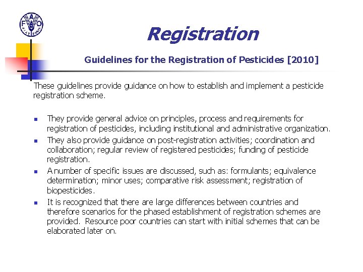 Code of Conduct on Pesticide Management A brief
