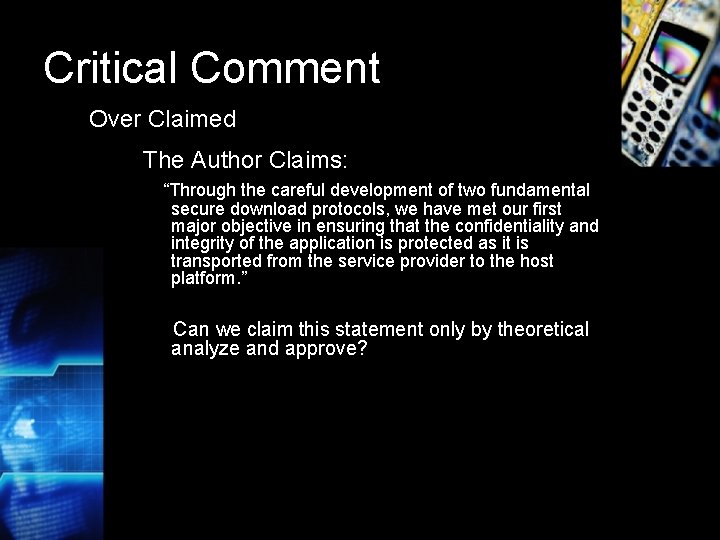 Secure Delivery of Conditional Access Applications to Mobile