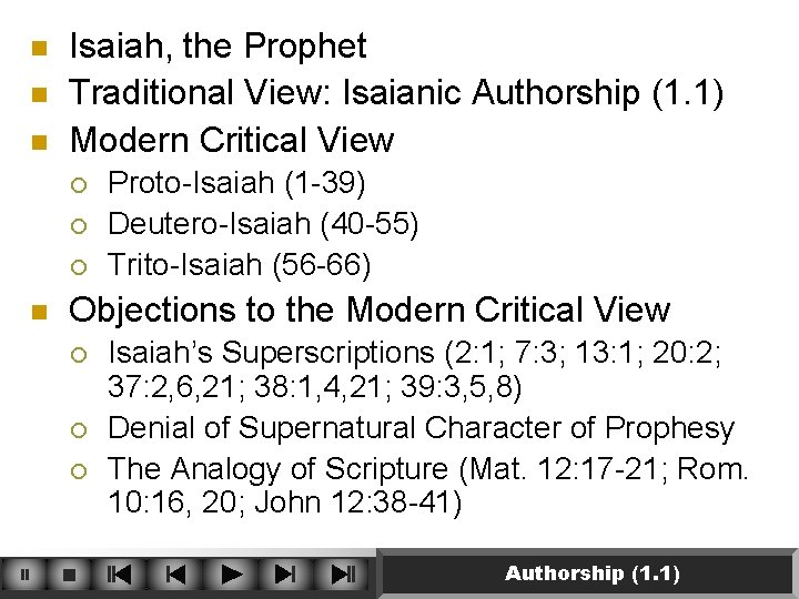 1 Background Overview Of Isaiah I Background II