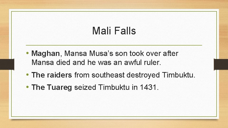 The Mali Empire Part 1 Mr B Productions