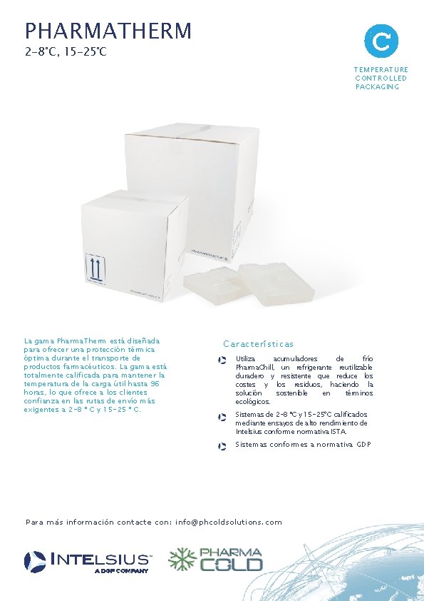 PHARMATHERM 2 8C 15 25C TEMPERATURE CONTROLLED PACKAGING