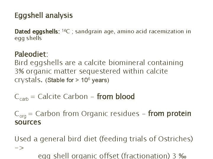 Applications of C in animals Diet and resource