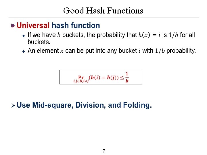Hashing Motivation n Is there any good structure
