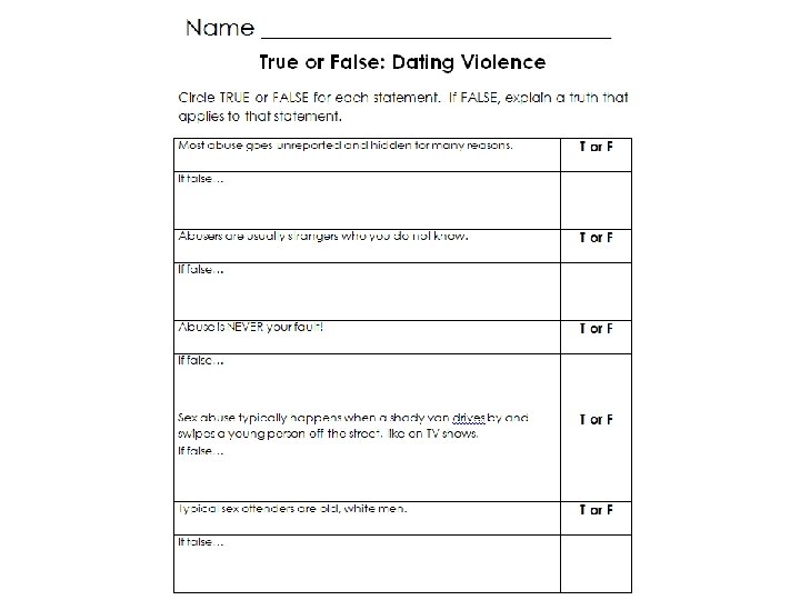 High School Safe Environment Abuse Resources and Assessment