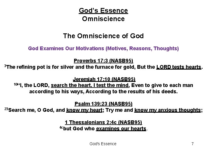 Gods Essence Omniscience We have already seen that