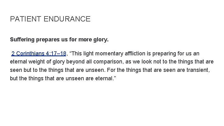 PATIENT ENDURANCE JAMES 5 7 12 PATIENT ENDURANCE