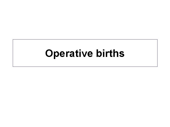 Operative births Assisting a vaginal birth Assisted vaginal