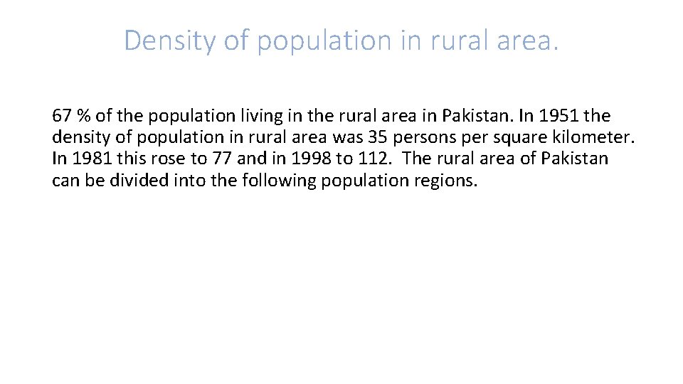 Different regions of Pakistan on the bases of