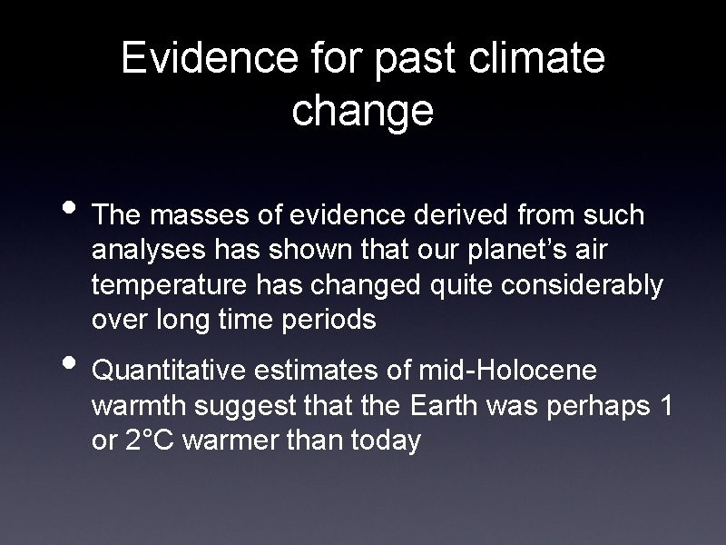 GLOBAL SYSTEMS CLIMATE CHANGE A CASE STUDY Dr