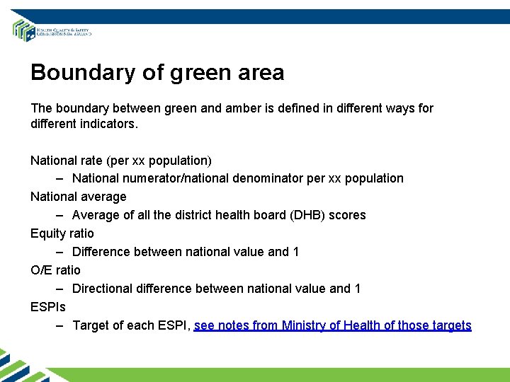 Dashboard terminology May 2018 Contents Boundary of green
