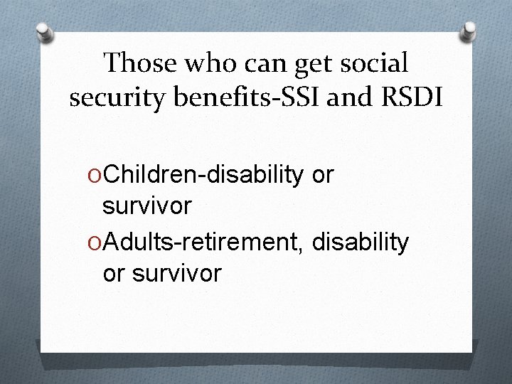 Overview of income maintenance and Benefits programs Monica