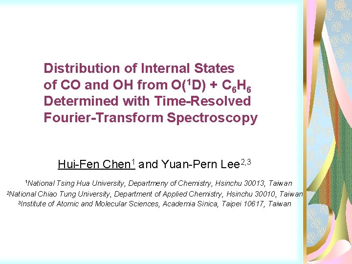 Distribution of Internal States of CO and OH