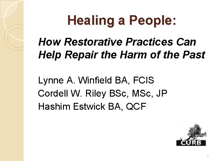 Healing a People How Restorative Practices Can Help