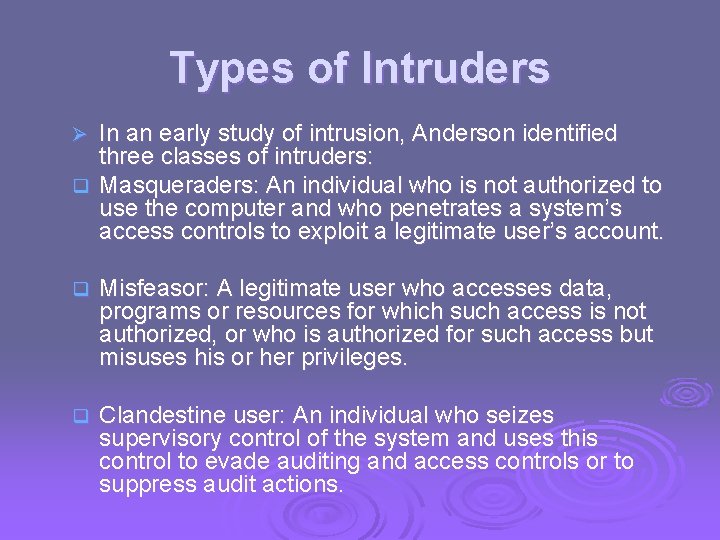 Identification and Authorization Identification l Describes a method