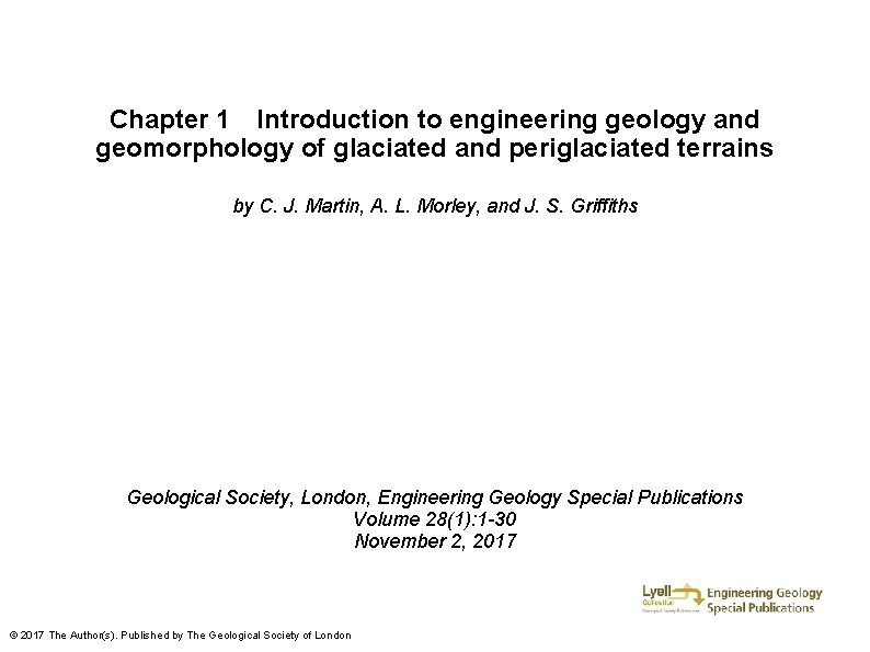Chapter 1 Introduction to engineering geology and geomorphology