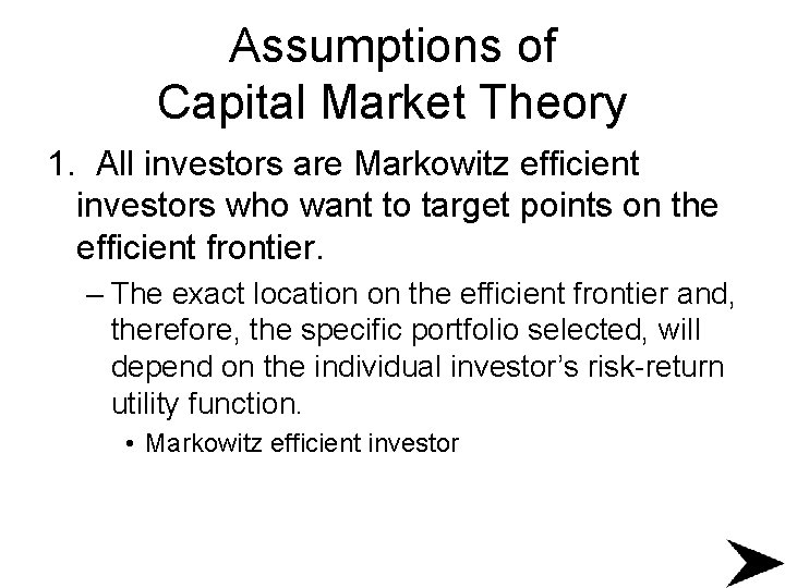 Capital Market Theory An Overview Capital market theory