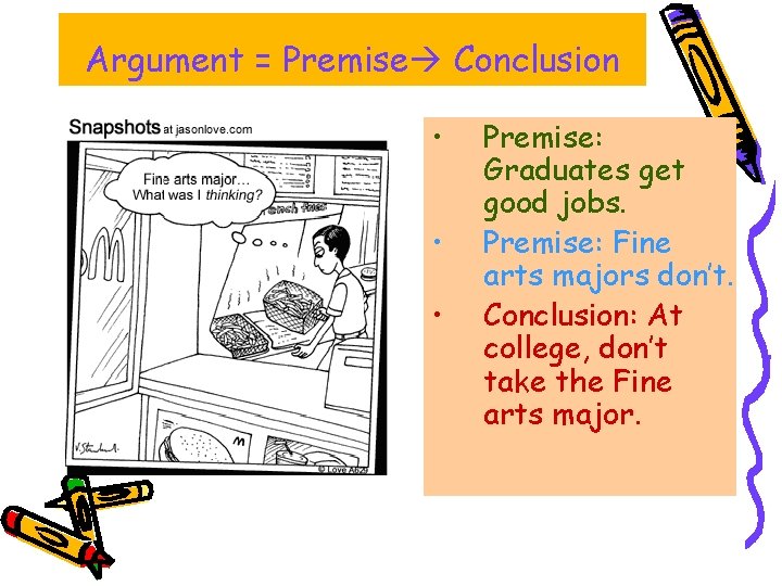 Argument Basics Argument consists of premise and conclusion
