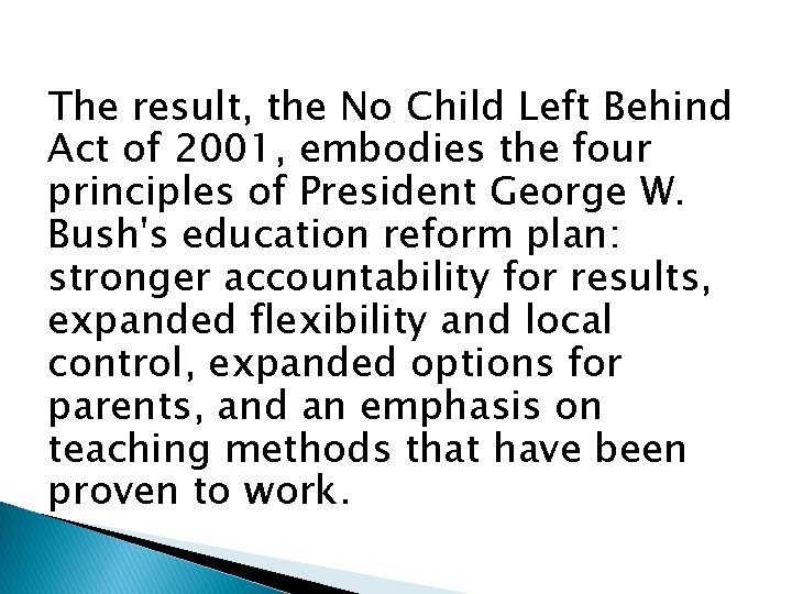 Analysis of No Child Left Behind Act NCLB