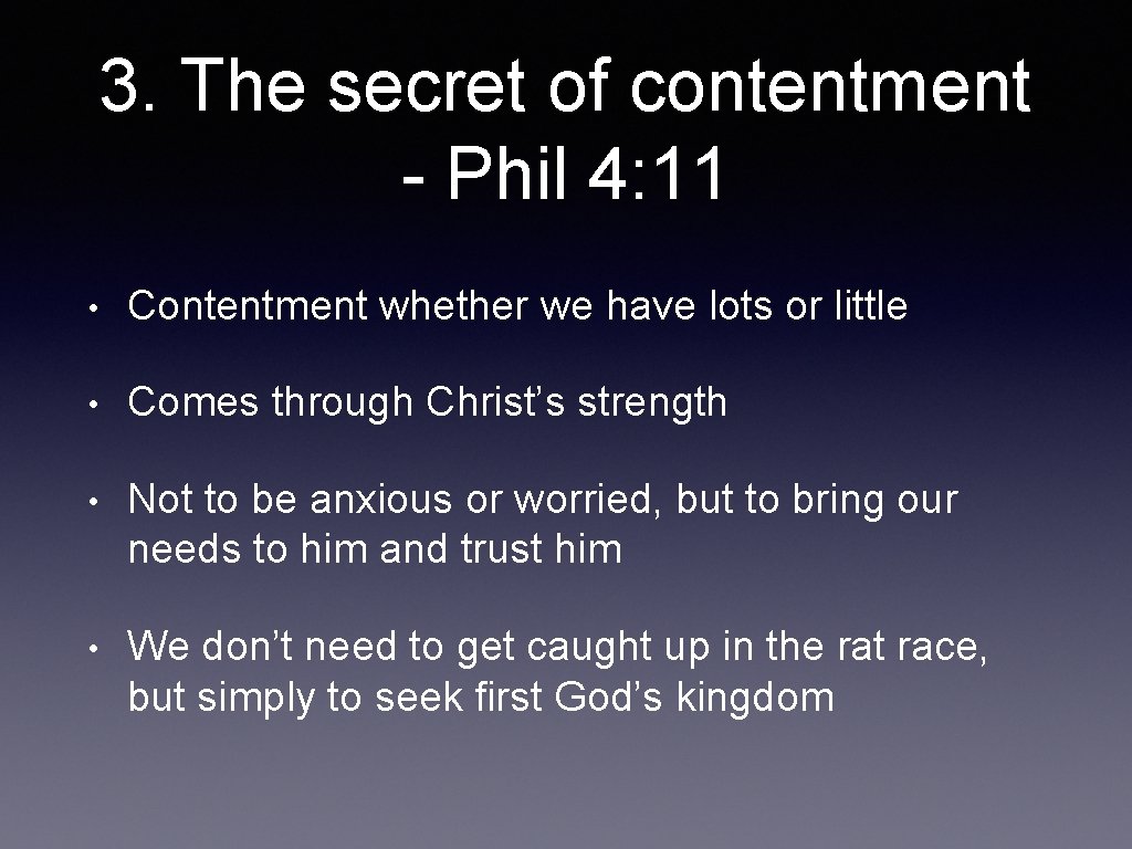 Contentment in Christ The 10 th commandment Exodus