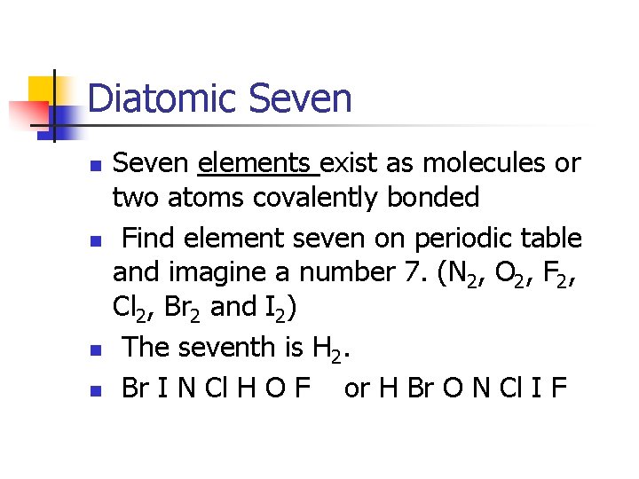 The Mole And related problems Vocabulary n n