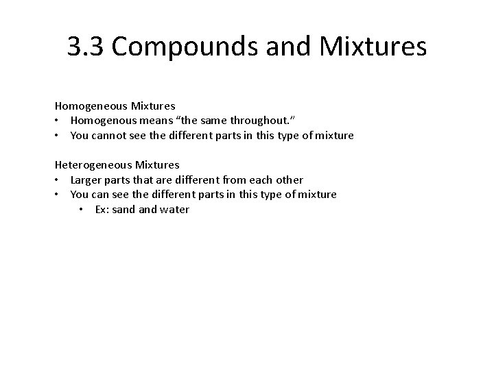 3 3 Compounds and Mixtures Vocabulary word formula