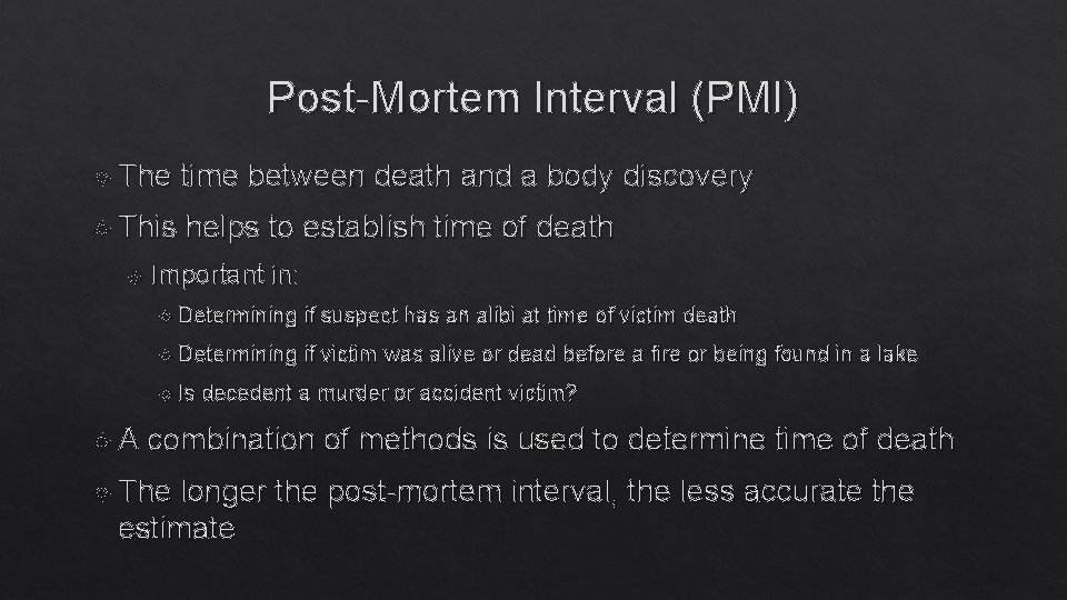 Investigation of Death Introduction to manner mechanism cause