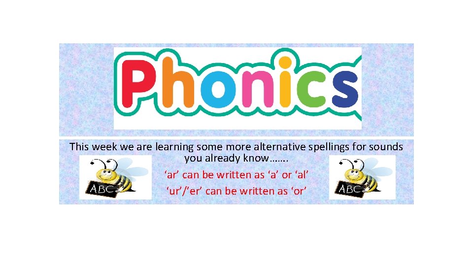 This week we are learning some more alternative