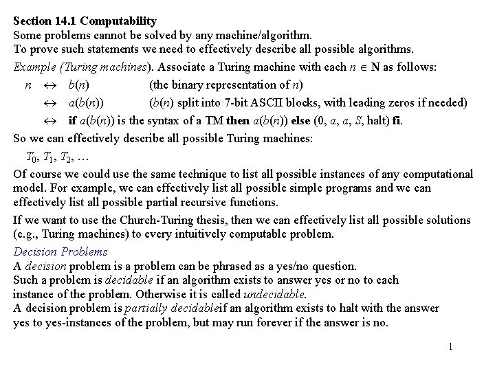 Section 14 1 Computability Some problems cannot be