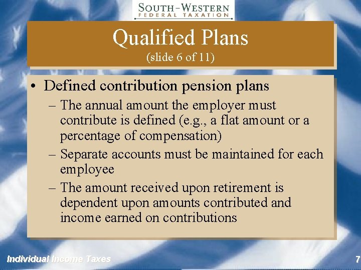 Chapter 19 Deferred Compensation Individual Income Taxes Copyright