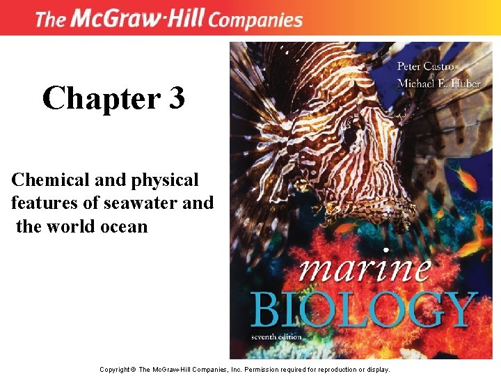 Chapter 3 Chemical and physical features of seawater