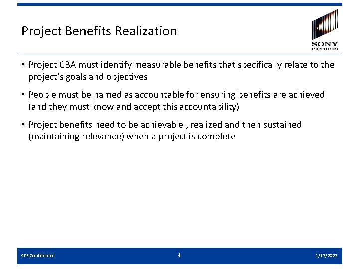 Proposed Benefits Realization Process Draft Why Track Project
