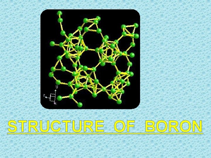 BORON AND ITS COMPOUNDS STRUCTURE OF BORON STRUCTURE