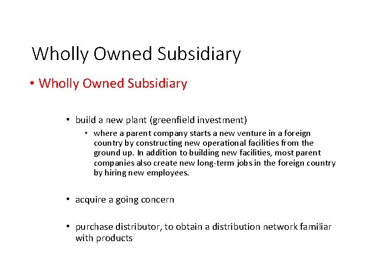 International Market Entry Modes Objectives Objectives Learning Explain