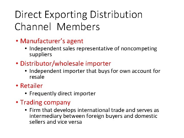 International Market Entry Modes Objectives Objectives Learning Explain