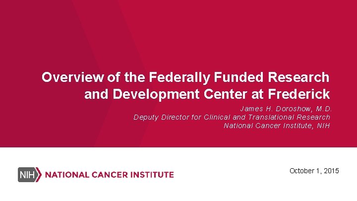 Overview of the Federally Funded Research and Development
