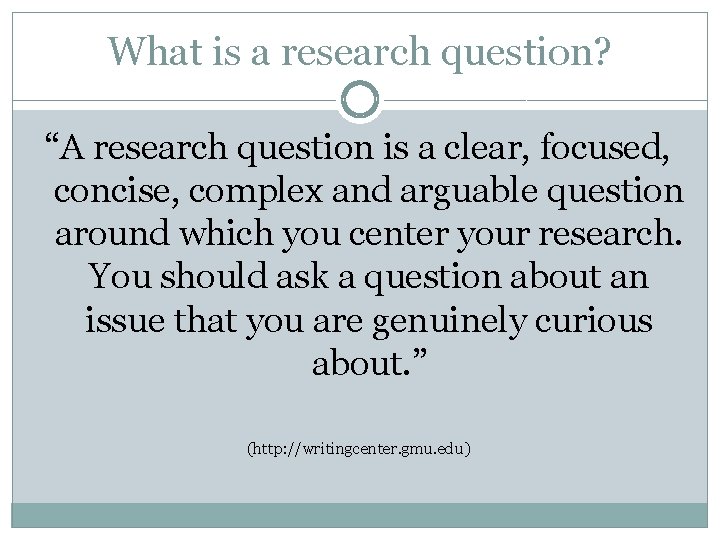 What is a research question A research question