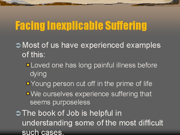 The Book of Job Understanding Suffering Robert C