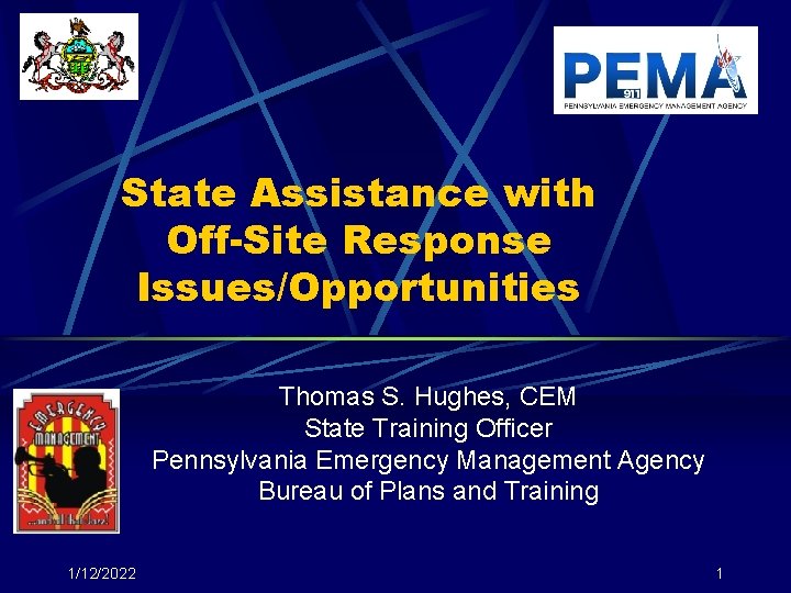 State Assistance with OffSite Response IssuesOpportunities Thomas S