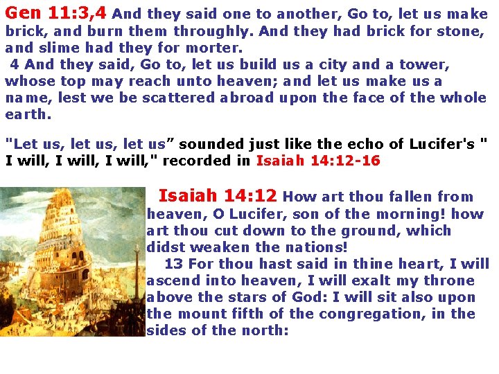 Tower of Babel Contrary to Gods plan of