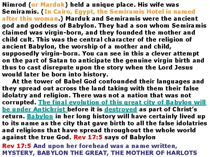 Tower of Babel Contrary to Gods plan of