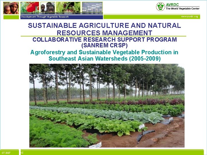 vegetables development Development Through Vegetable Research www avrdc