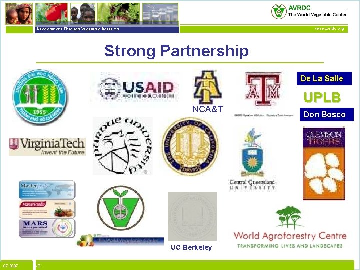 vegetables development Development Through Vegetable Research www avrdc