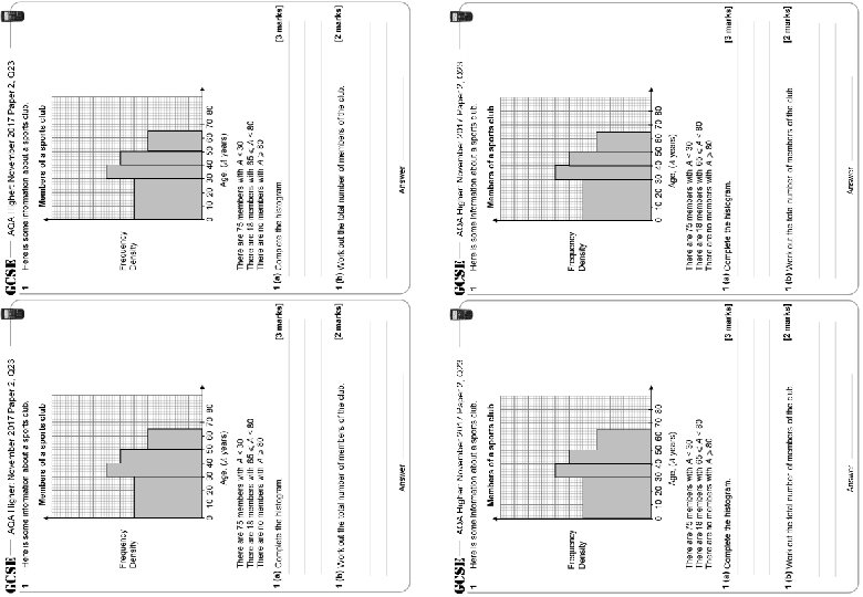Histograms Higher GCSE Questions AQA These questions are