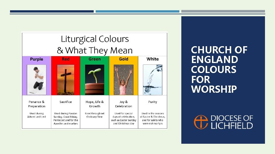 CLASS WORSHIP AND REFLECTIONS CHURCH OF ENGLAND COLOURS