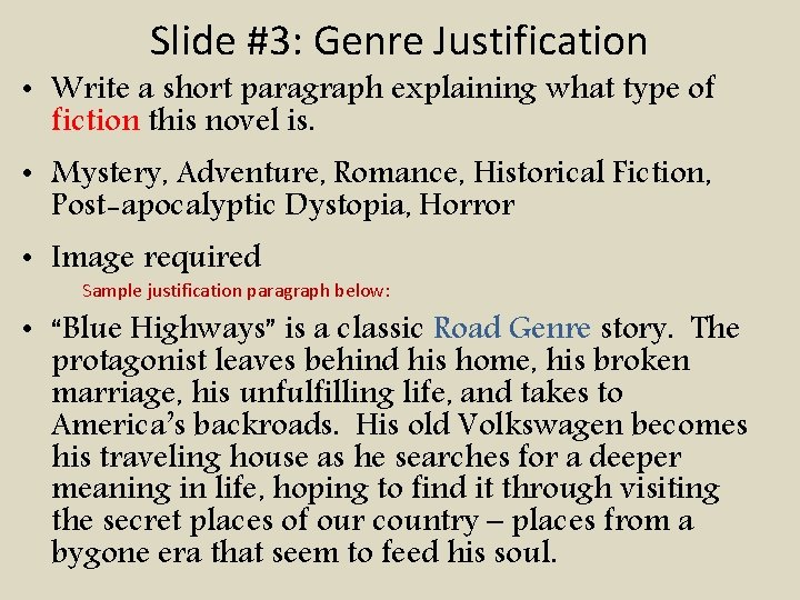 English 11 B Novel Project Requirements Students must