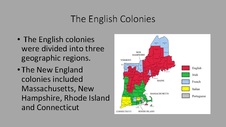 UHSC Chapter 1 British North America The English