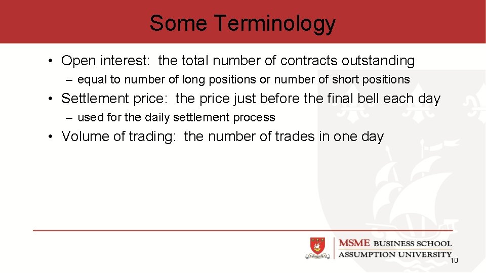 Lesson 2 Chapter 2 Mechanics of Futures market