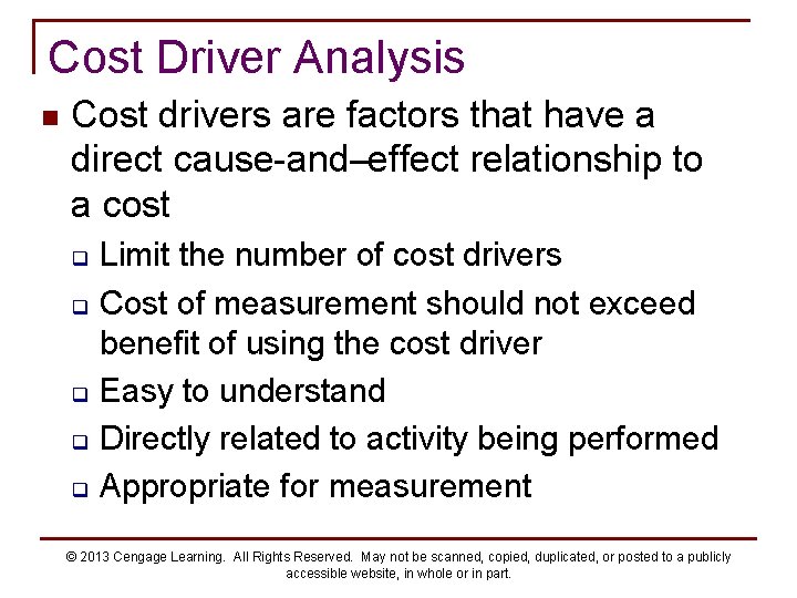 Chapter 4 ActivityBased Management and Activity Based Costing