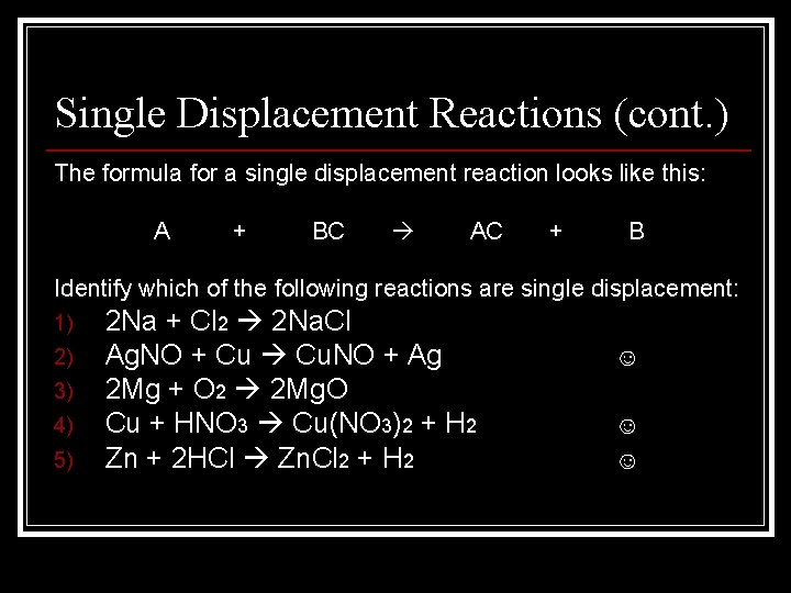 Types of Chemical Reactions 5 Types of Chemical